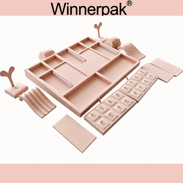 N Series Pink Microfiber Jewelry Display Set 450×420mm | Modular ...