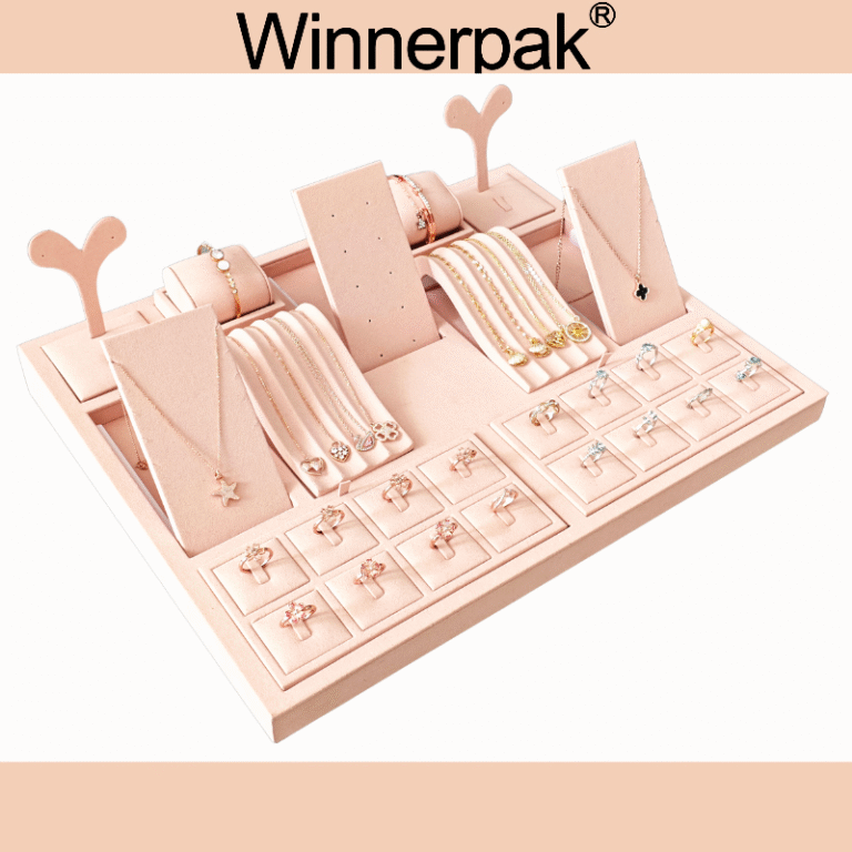 N Series Pink Microfiber Jewelry Display Set 450×420mm | Modular ...