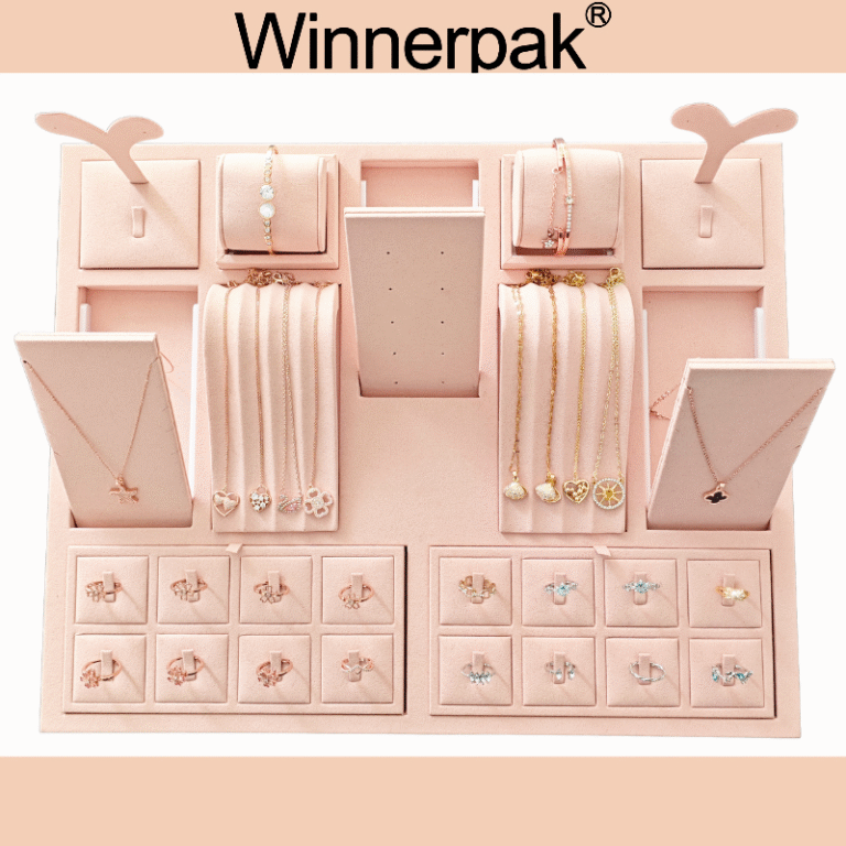 N Series Pink Microfiber Jewelry Display Set 450×420mm | Modular ...
